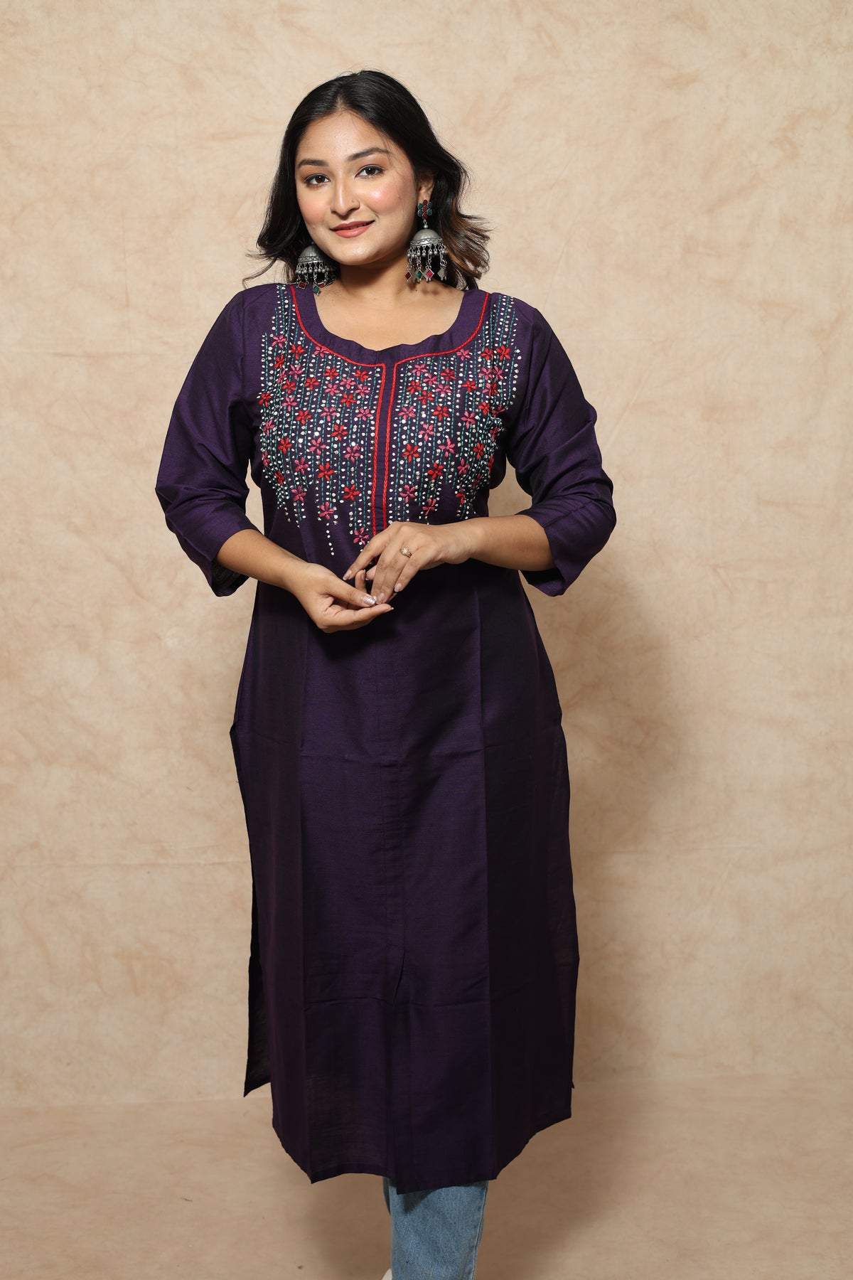 Traditional Long Cotton Kurtas & Tops for Women | Chicly – chicly