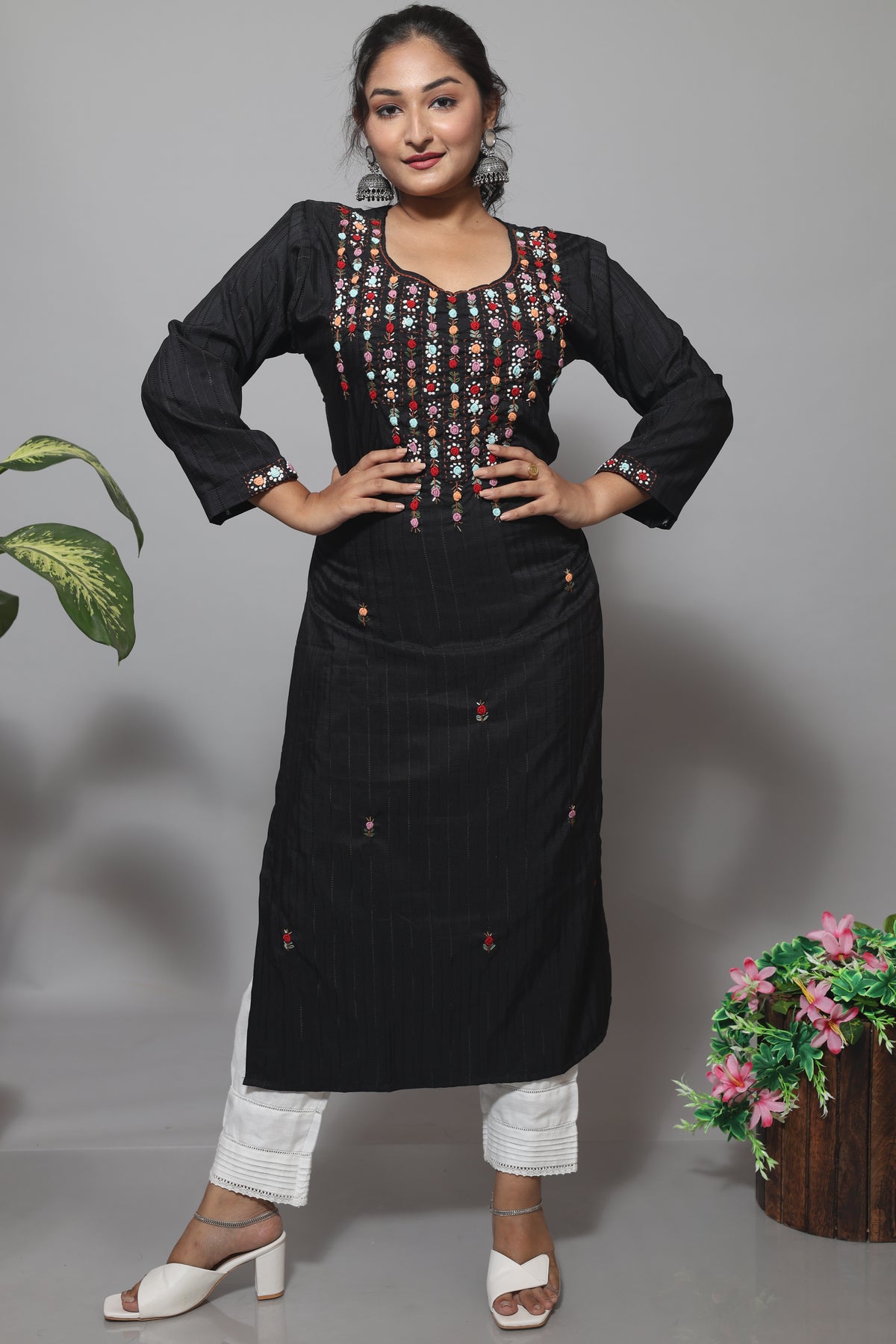 Traditional Long Cotton Kurtas & Tops for Women | Chicly – chicly