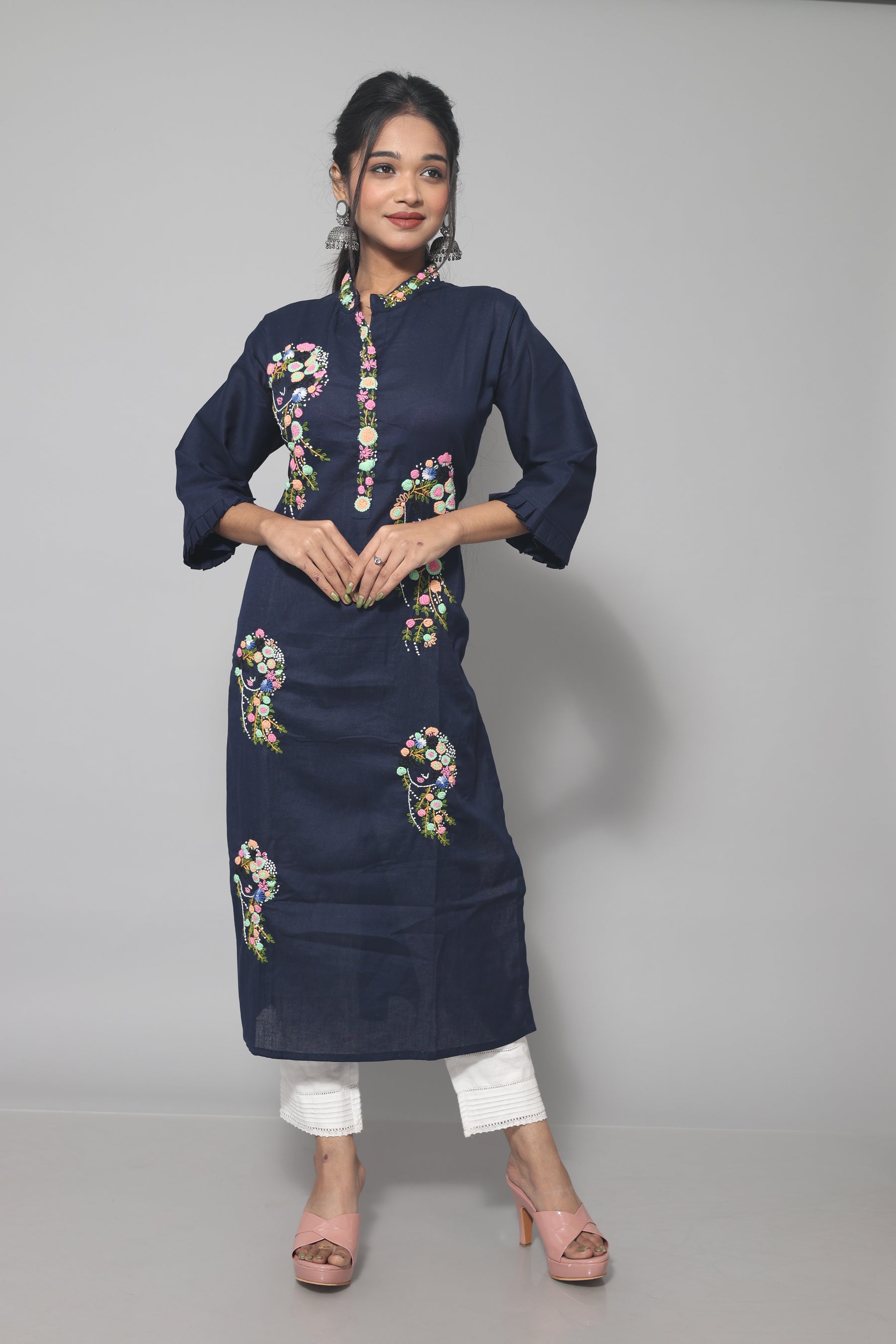 Traditional Long Cotton Kurtas & Tops for Women | Chicly – chicly