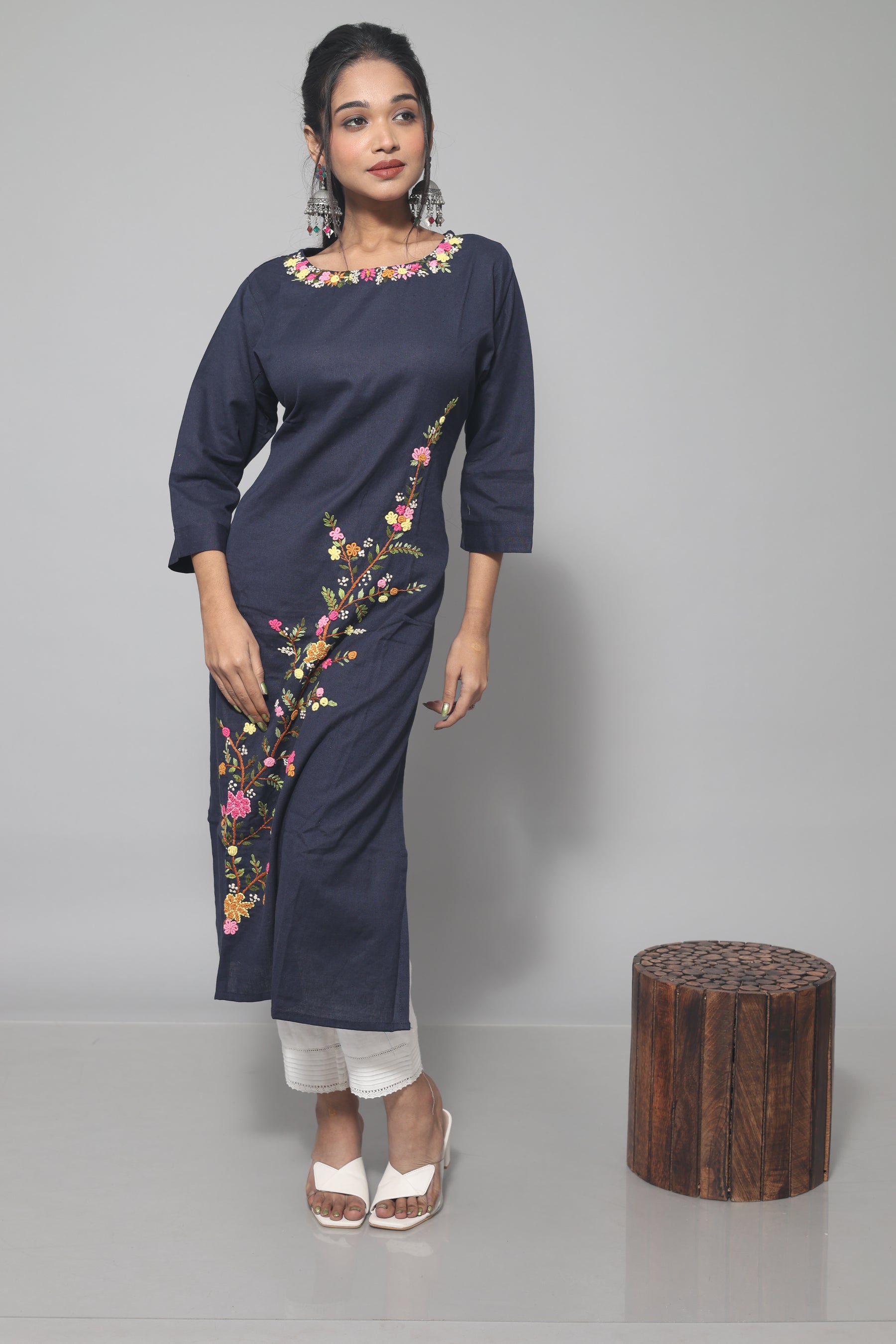 Traditional Long Cotton Kurtas & Tops for Women | Chicly – chicly